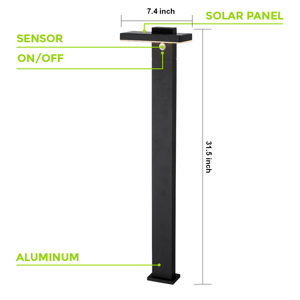 Brimmel Travisa Bollard LED Solar Bollard with Motion Sensor LED 3000K ...